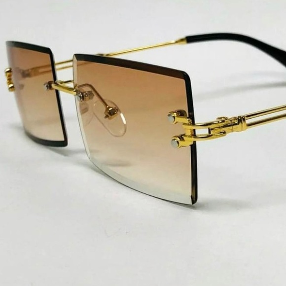 Accessories | Mens Rimless Buffs Glasses Rectangular Honey Lens | Poshmark